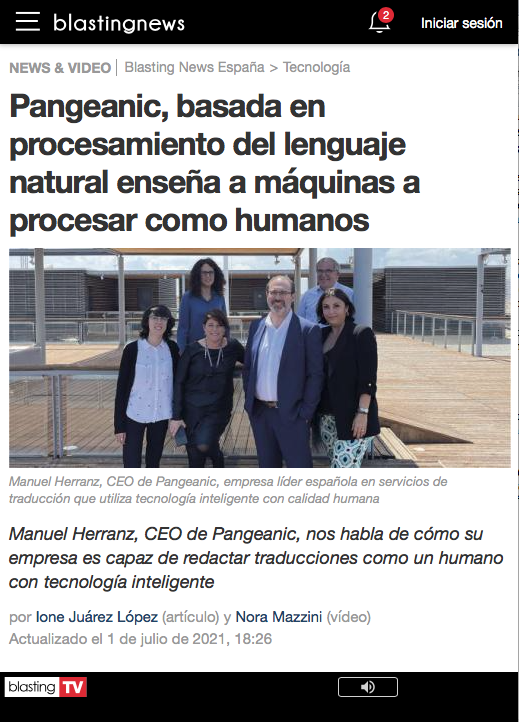 Pangeanic evoluciona y se transforma en tecnología del lenguaje